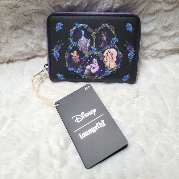 Loungefly | Bags | Loungefly Disney Villains Floral Icons Mini Zipper ...